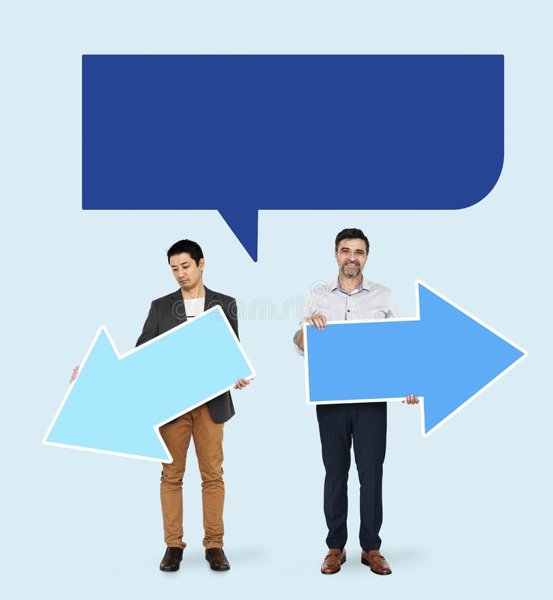Businessmen with Opposite Ideas Increase and Decrease Stock Image ...