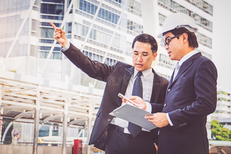 Businessmen Planning Construction Project Stock Photo - Image of ...