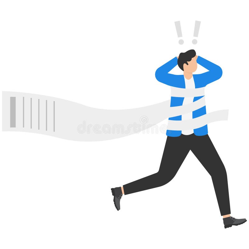 Businessmen Ran into Debt, Man is in Debt. Stock Vector - Illustration ...