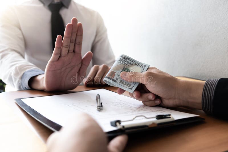 The Businessmen Refusing Accept Bribes at the Office Stock Photo ...