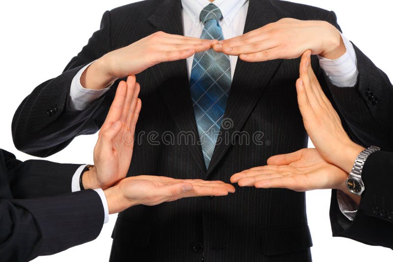 Businessmen Represent Rectangle from Hands Stock Image - Image of ...