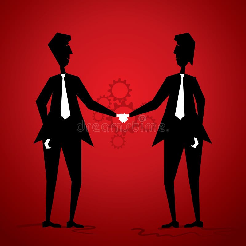Businessmen Shake Hands Vector Illustration in Retro Pop Art Style ...