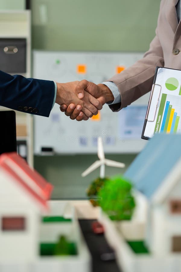 Businessmen Shake Hands after Agreeing To Start a New Project ...