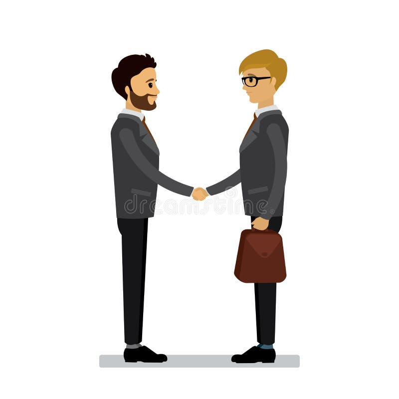 Businessmen Shake Hands Vector Illustration in Retro Pop Art Style ...