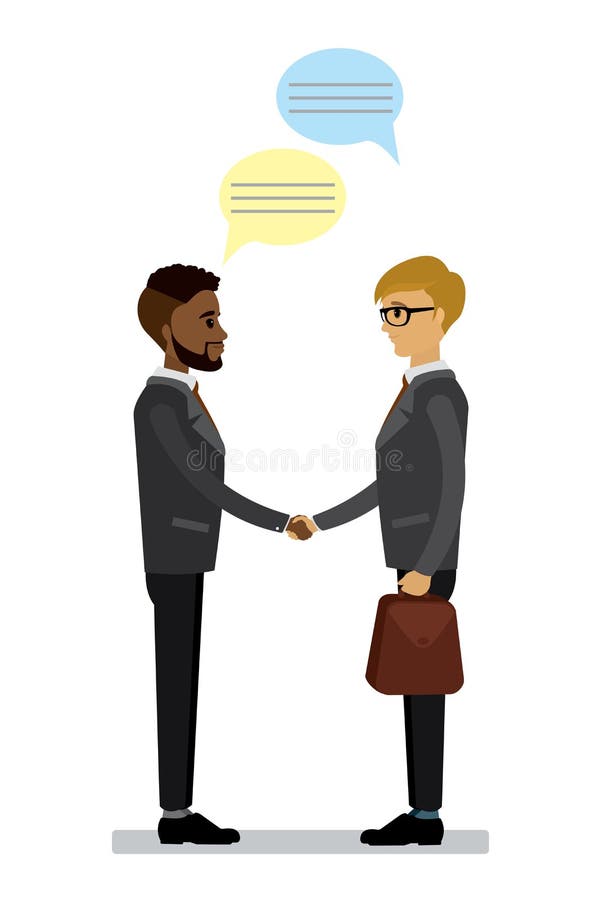 Businessmen Shake Hands Vector Illustration in Retro Pop Art Style ...
