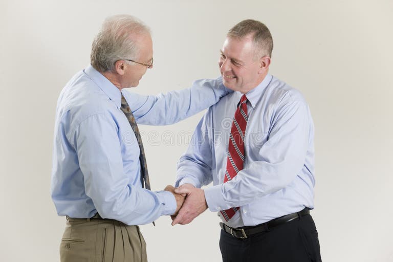 Businessmen Shaking Hands in Congratulations. Stock Image - Image of ...