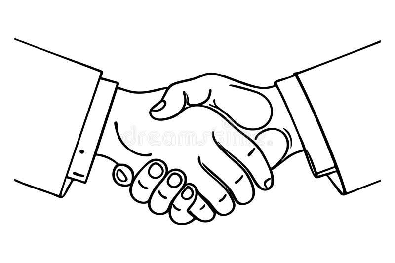 Businessmen Shaking Hands. Continuous One Line Drawing of Handshake ...