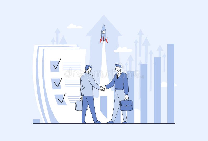 Businessmen Shaking Hands after Signing Contract, Startup Concept ...