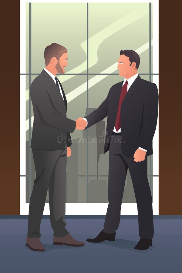 Businessmen shaking hands stock vector. Illustration of colleagues ...