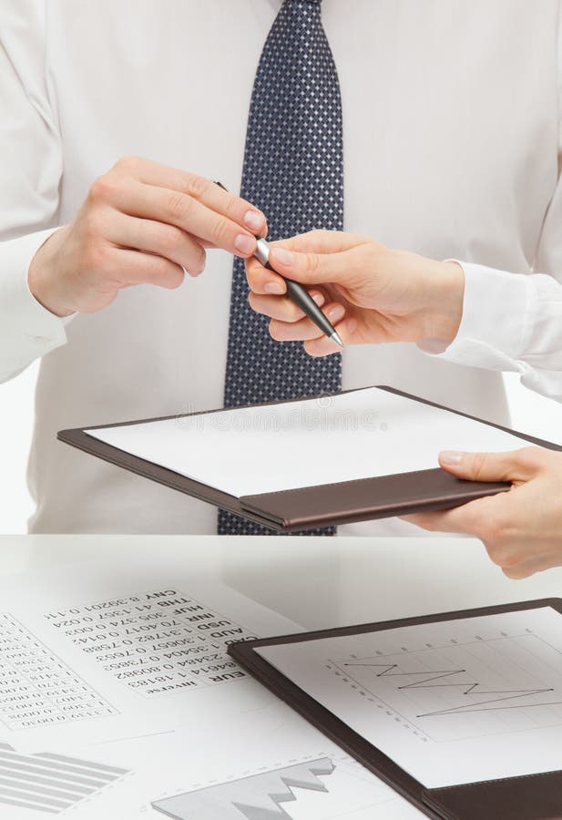 Businessmen Signing a Document Stock Image - Image of official ...
