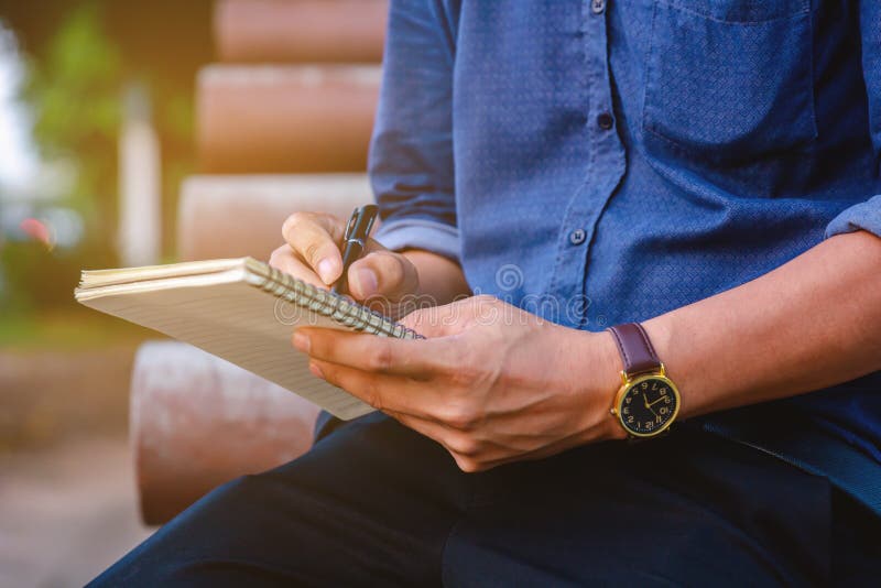 Businessmen Sit and Write Books Stock Image - Image of copy, books ...