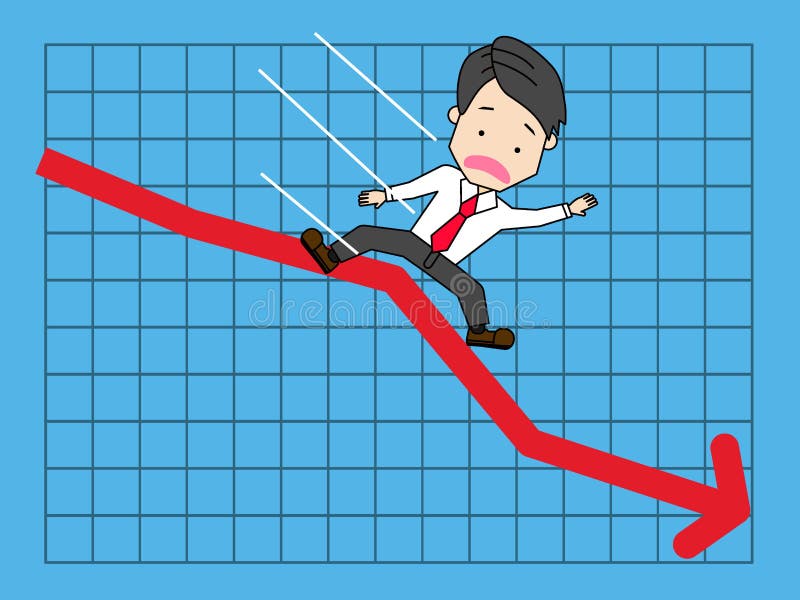 Businessmen are Slipping Graphs Falling on Down. Stock Vector ...