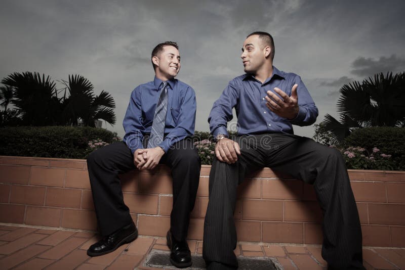 Businessmen Smiling and Talking Stock Image - Image of talk, gesture ...