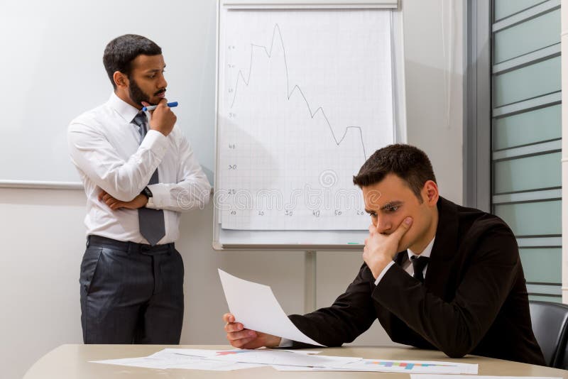 Businessmen Solve a Problem. Stock Photo - Image of male, goal: 54030454