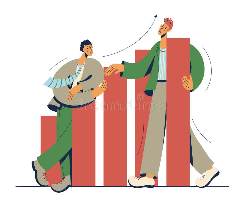 Businessmen Standing with Chart Graph and Analyze Research Chart and ...