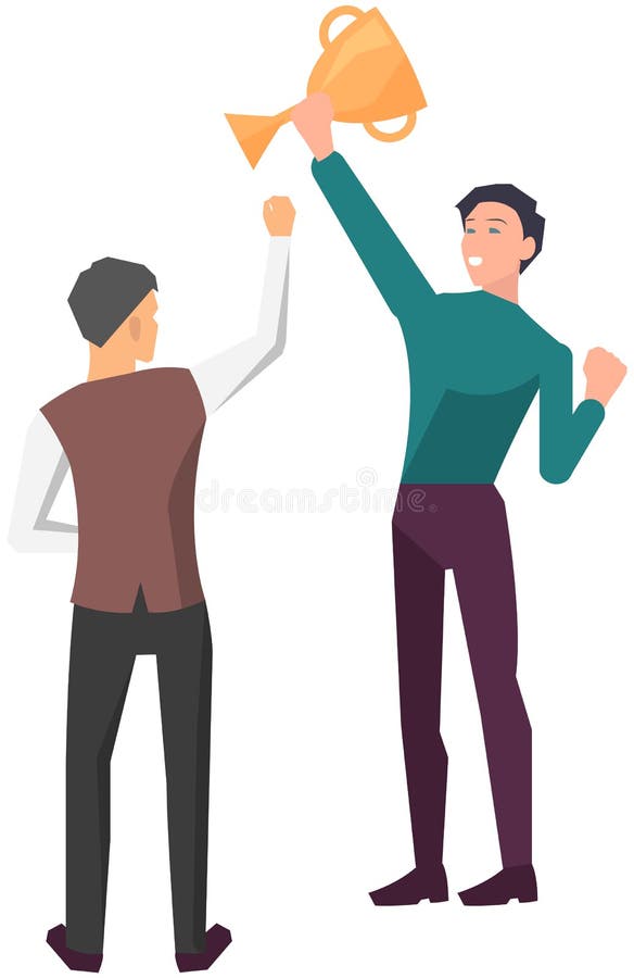 Businessmen Standing with Cup in Hands. Teamwork To Win in Business ...