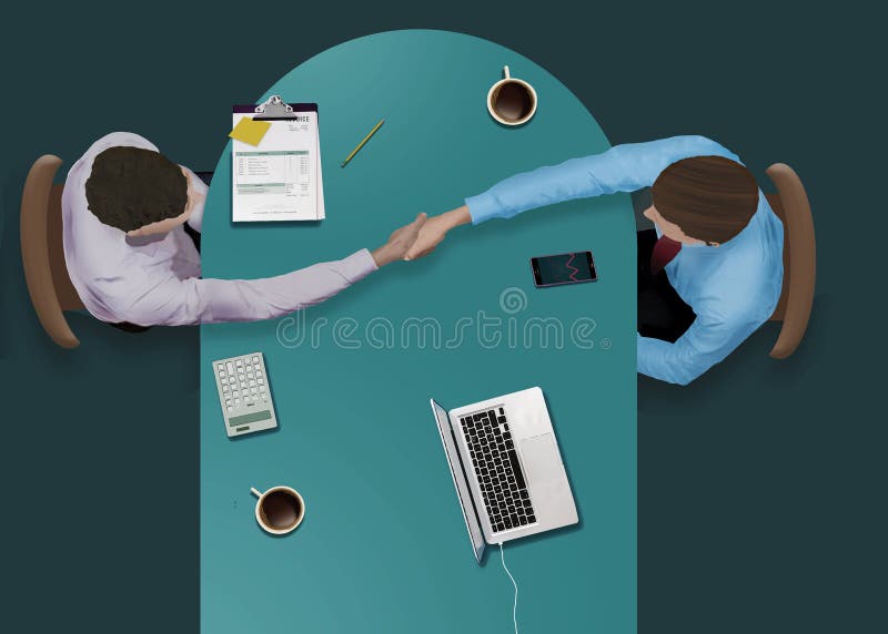 Businessmen strike a deal stock illustration. Illustration of hands ...