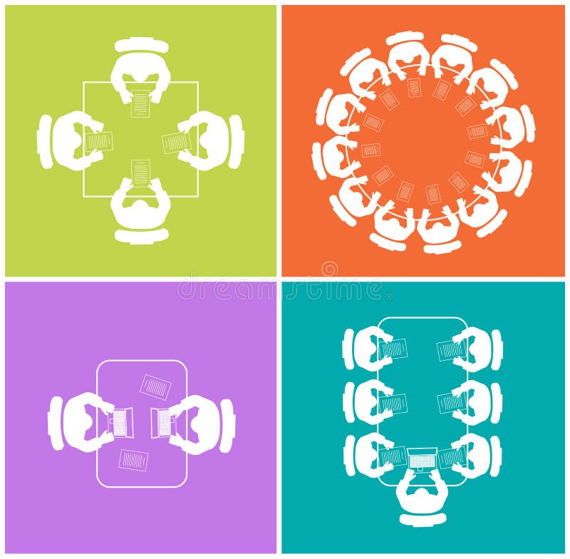 Top View Round Table Stock Illustrations – 4,063 Top View Round Table ...