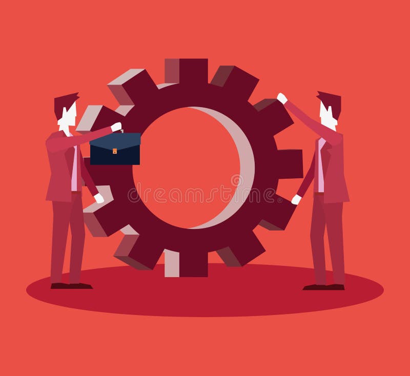 Cooperation for solution stock illustration. Illustration of pose - 8293201