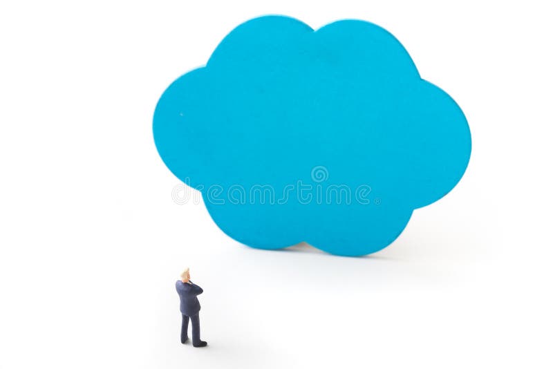 Businessmen Thinking with Blue Cloud Stock Image - Image of blank, copy ...