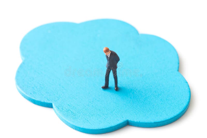 Businessmen Thinking with Blue Cloud Stock Photo - Image of share, plan ...