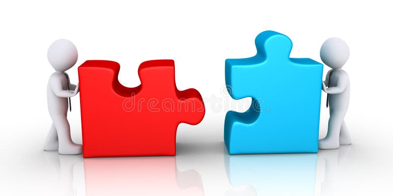 Businessmen about To Connect Puzzle Pieces Stock Illustration ...