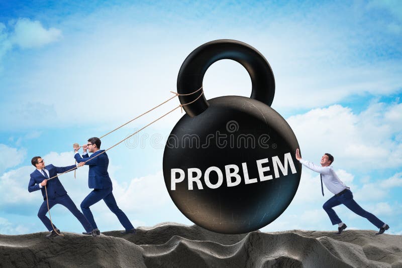 Businessmen Trying To Deal with Difficult Problem Stock Photo - Image ...