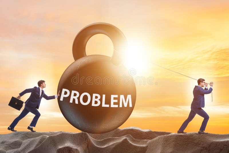 Businessmen Trying To Deal with Difficult Problem Stock Photo - Image ...