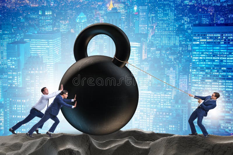 Businessmen Trying To Deal with Difficult Task Stock Photo - Image of ...