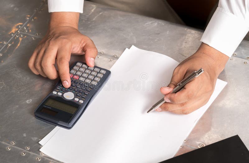 Businessmen Use the Calculator Stock Photo - Image of calculator ...