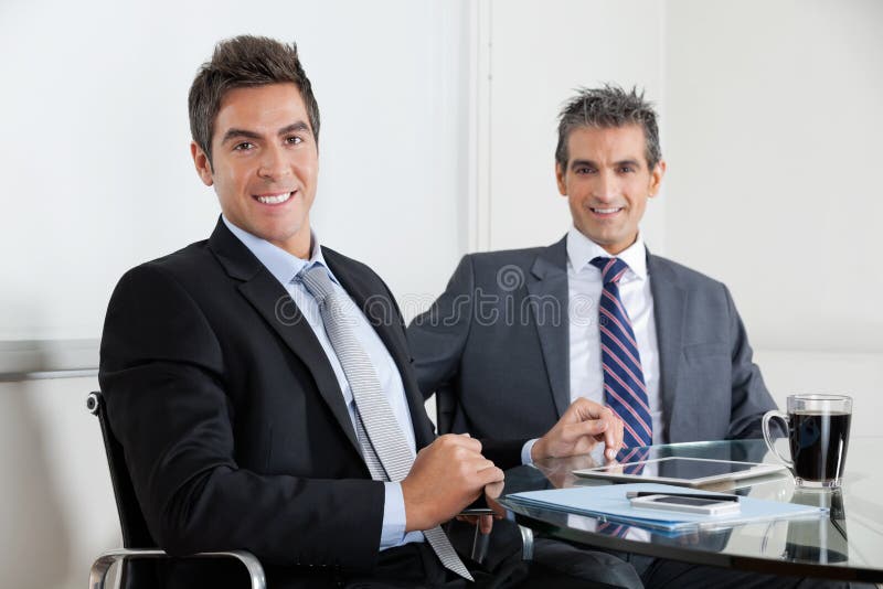 Two Confident Businessmen Networking Stock Photo - Image of team, adult ...