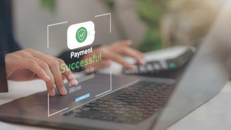 Businessmen Using Laptops for Secure Digital Transaction, Featuring a ...