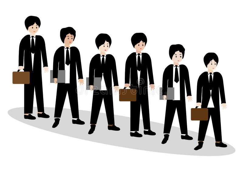Businessmen Waiting in Line Stock Vector - Illustration of people ...