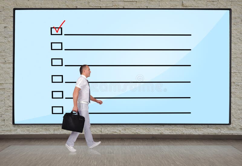 Wall with checklist stock image. Image of application - 34083931