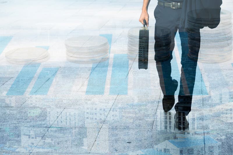 Businessmen Walking To Work in the Morning. Stock Photo - Image of ...