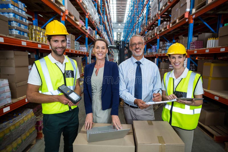 Businessmen and Warehouse Workers Stock Photo - Image of clothes ...