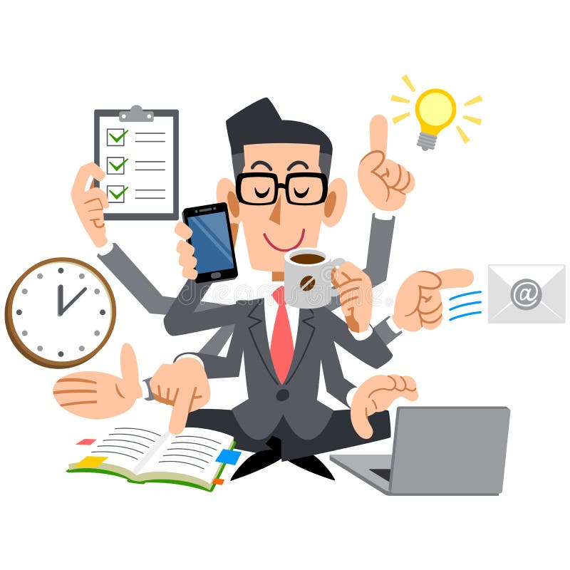 The Image of a Multitasking Businessman Stock Vector - Illustration of ...