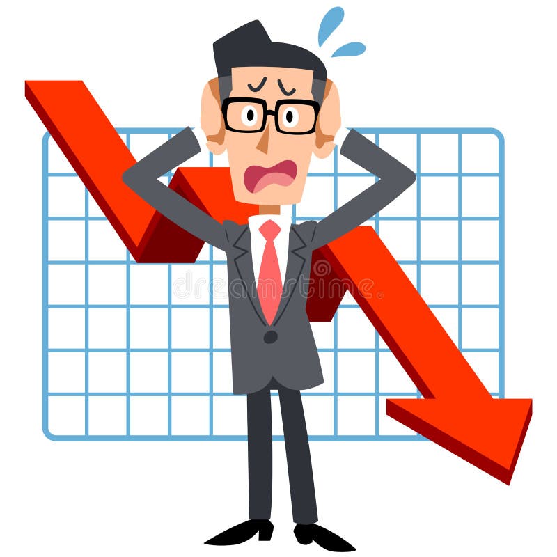 Business Man Struggling Uphill Stock Vector - Illustration of stress ...