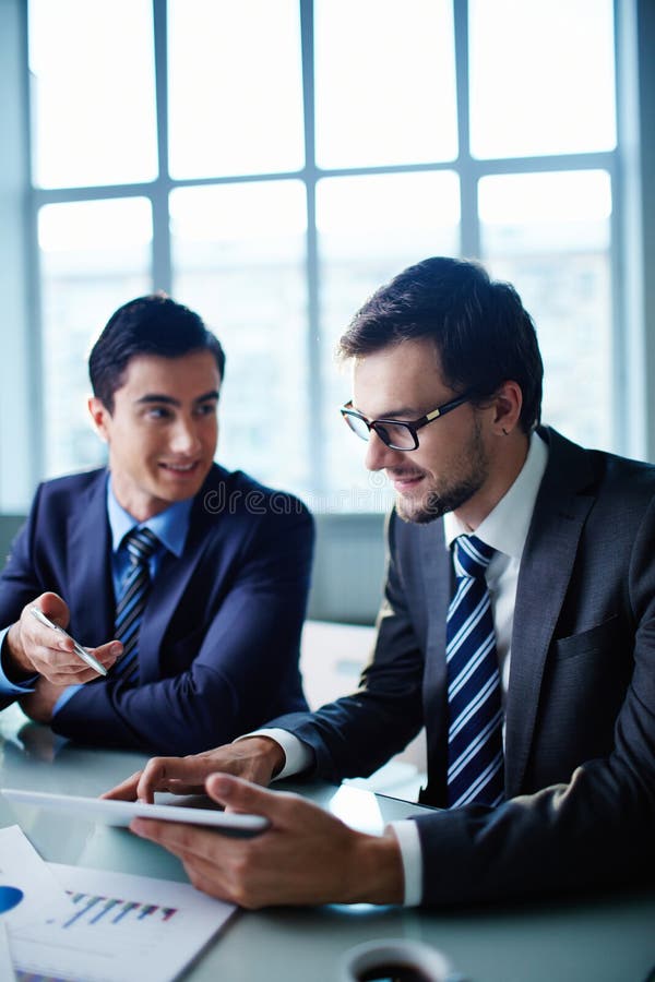 Businessmen at work stock photo. Image of information - 57559582