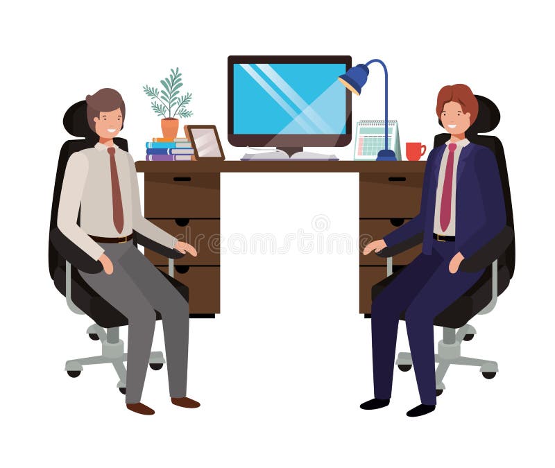 Businessmen in the Work Office Avatar Character Stock Vector ...