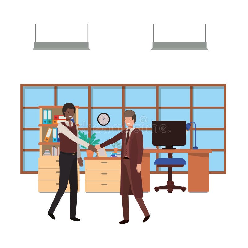 Businessmen in the Work Office Avatar Character Stock Vector ...