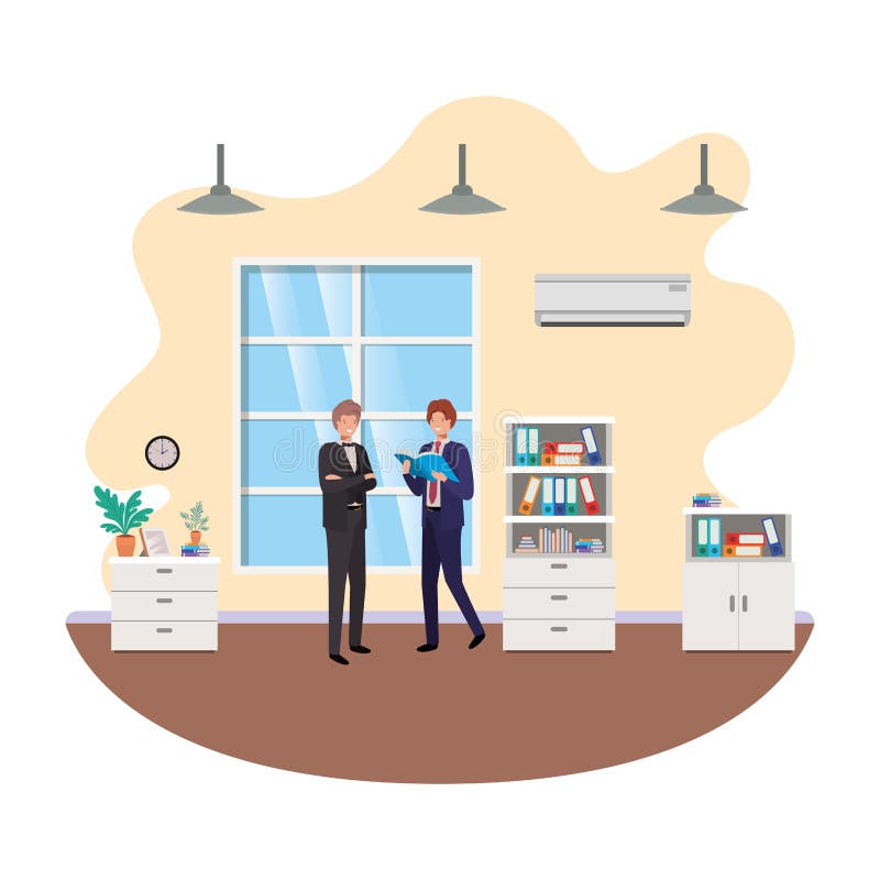 Businessmen in the Work Office Avatar Character Stock Vector ...