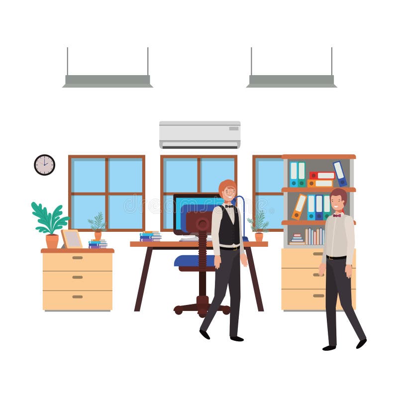 Businessmen in the Work Office Avatar Character Stock Vector ...