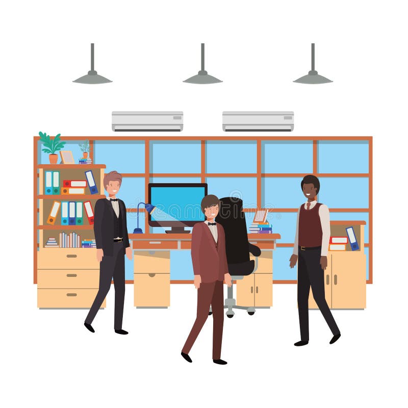 Businessmen in the Work Office Avatar Character Stock Vector ...
