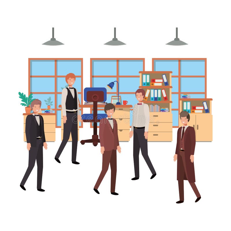 Businessmen in the Work Office Avatar Character Stock Vector ...