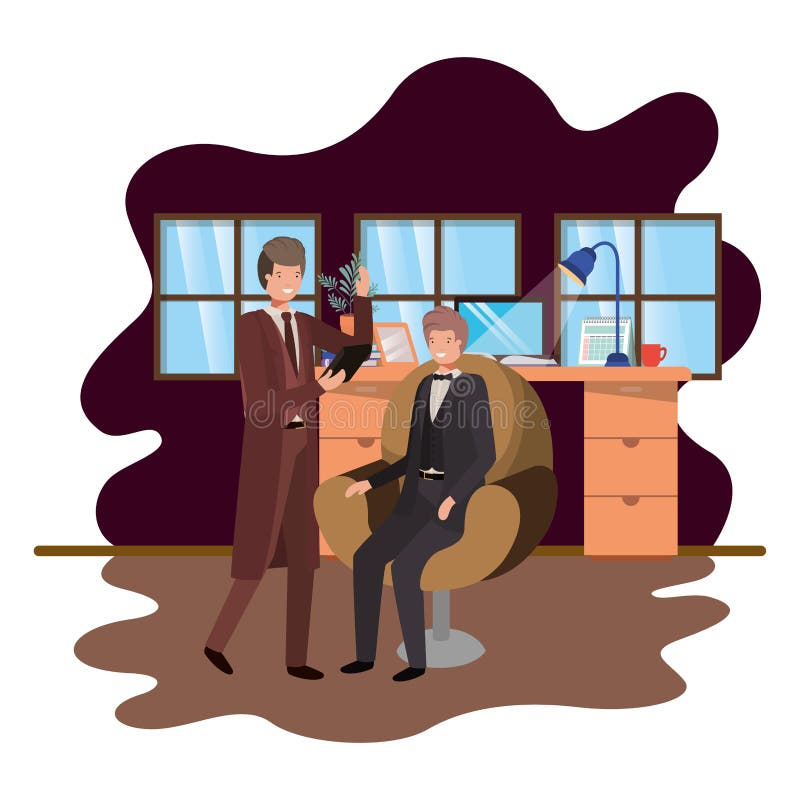Businessmen in the Work Office Avatar Character Stock Vector ...