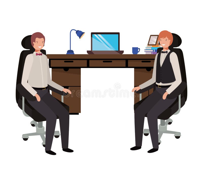 Businessmen in the Work Office Avatar Character Stock Vector ...