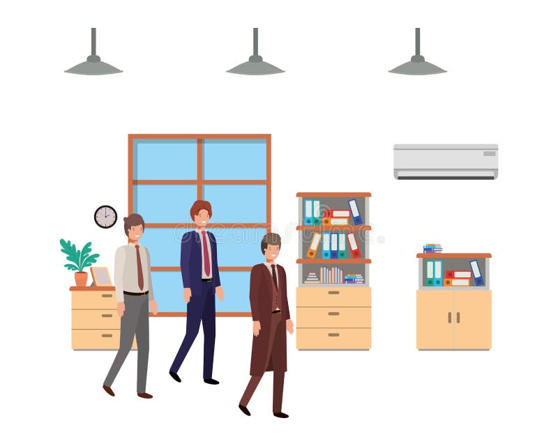 Businessmen in the Work Office Avatar Character Stock Vector ...