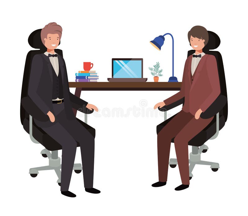 Businessmen in the Work Office Avatar Character Stock Vector ...