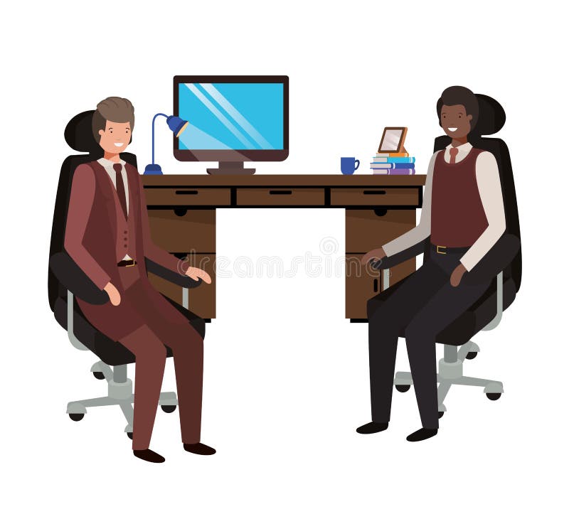 Businessmen in the Work Office Avatar Character Stock Vector ...